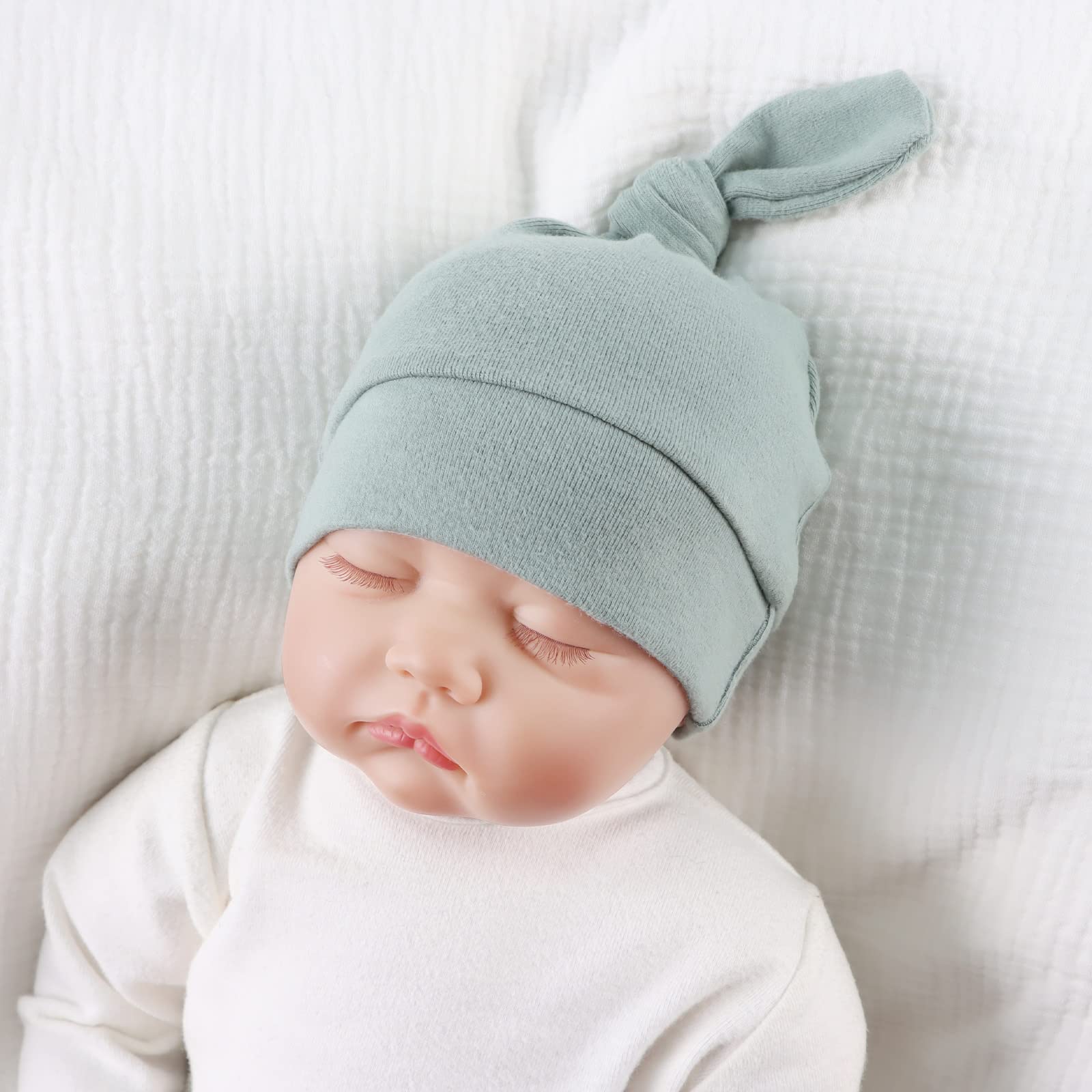 Newborn Hats for Boys Cotton Newborn Beanies Autumn Winter Infant Baby Girls Hat 0-12 Months (4PACK, S)