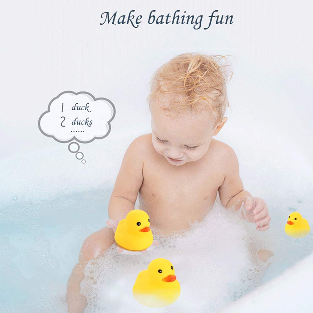 AHUA Bath Duck Toys 20 PCS Mini Rubber Ducks Squeak and Float Ducks Baby Shower Toy for Toddlers Boys Girls over 3 Months(1.8'')
