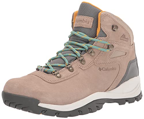 Columbia Womenâs Newton Ridge Plus Waterproof Amped Hiking Boot, Waterproof Leather, Oxford Tan/Dusty Green, 9