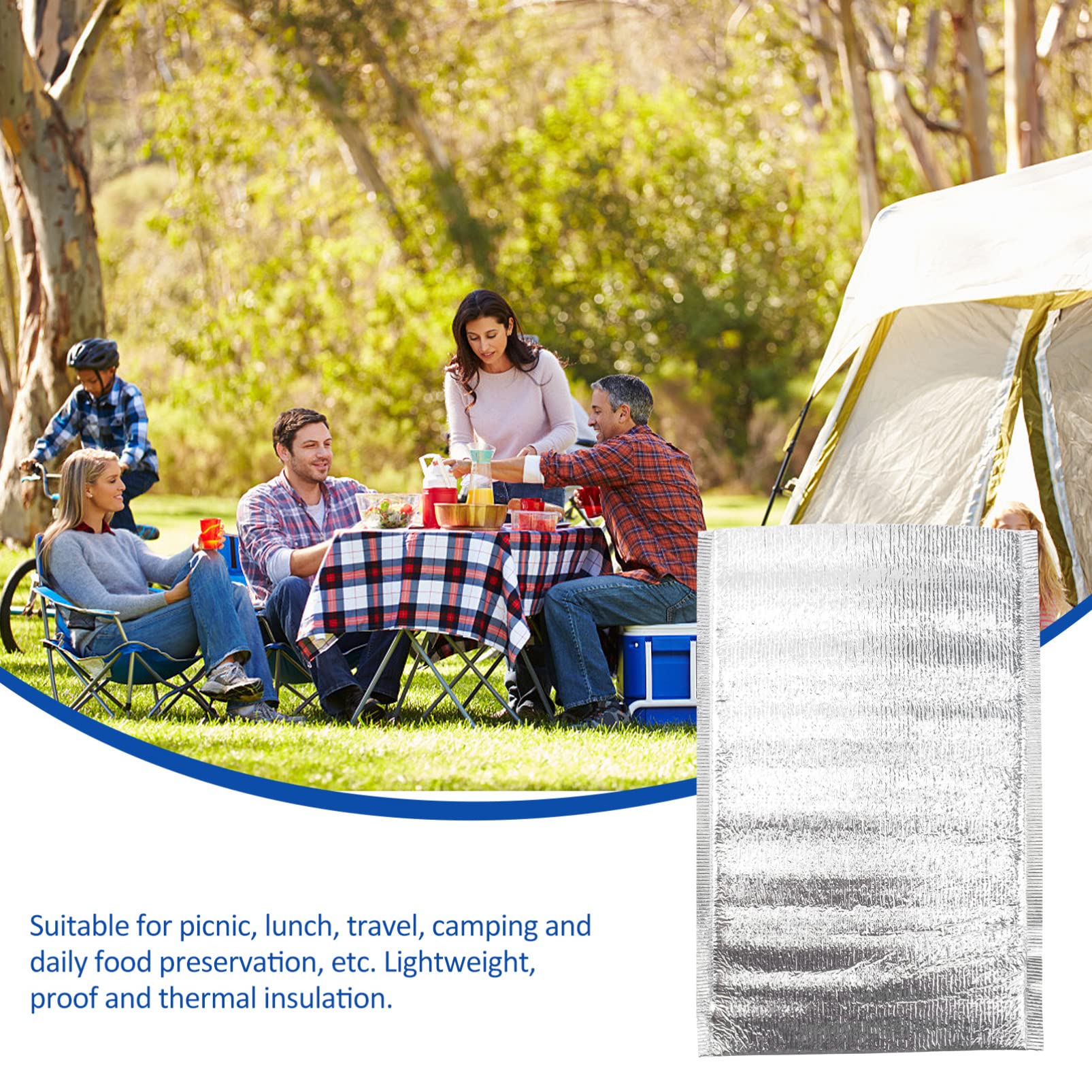 40 pcs Thermal Insulated Bubble Mailers Disposable Insulation Shipping Bags Thermal Box Liners Thermal Padded Envelopes Insulation Bag for Food Fruit Take- out