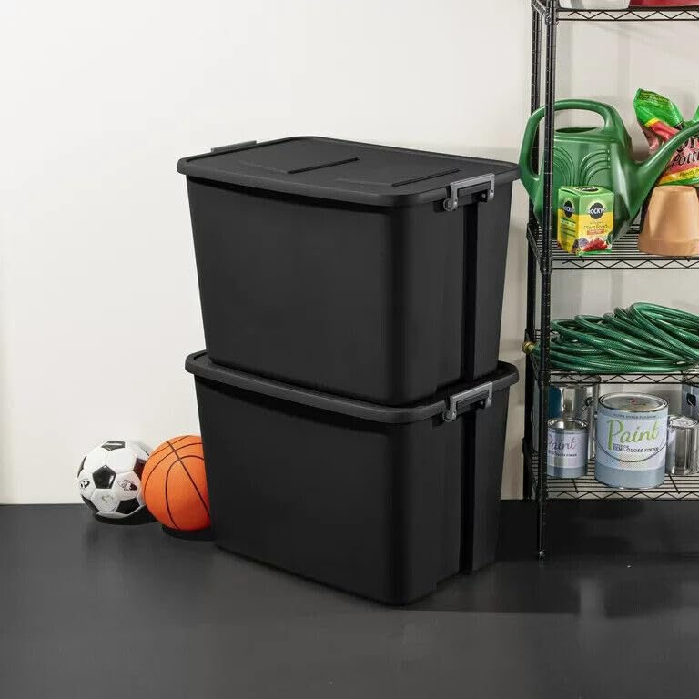 32 Gallon Plastic Storage Containers Box Stackable Tote Bin Lid Organizer