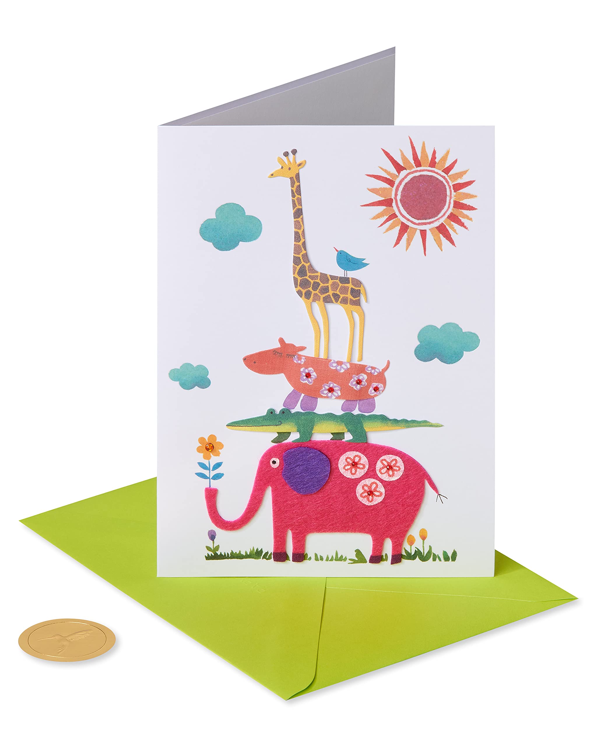 Papyrus Baby Shower Cards, Animals (2-Count)