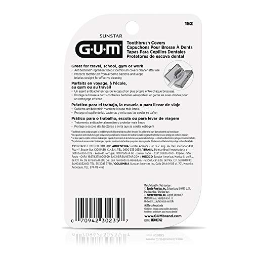 GUM Toothbrush Covers for Travel or Home (6 x 4 count) 24 Covers