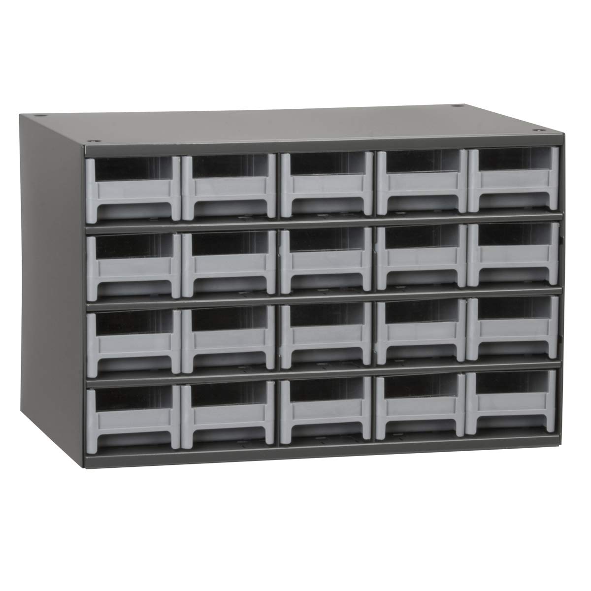Akro-Mils 19320 Steel Parts Garage Storage Cabinet Organizer for Small Hardware, Nails, Screws, Bolts, Nuts, and More, 17-Inch W x 11-Inch D x 11-Inch H, 20-Drawer, Gray Cabinet/Gray Drawers