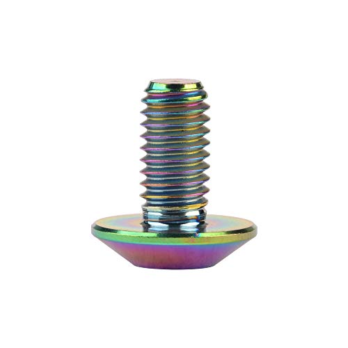 Wanyifa Titanium M4 M5 M6 10 12 15 20 25mm Button Torx Head Bolt Screw for Bicycle Motorcycle Pack of 4 (Ranibow, M5x12mm)