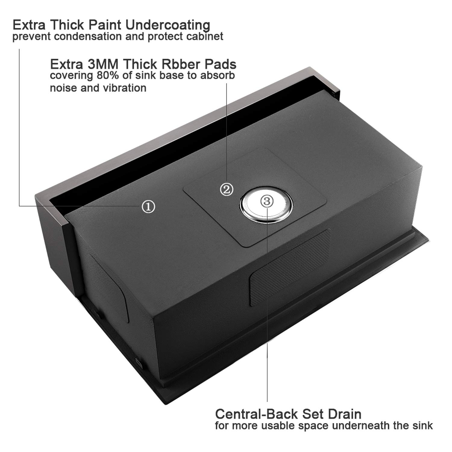 33 Inch Farmhouse Kitchen Sink Workstation Black - VOKIM 33x22 Apron Front Workstation Farmhouse Sink Stainless Steel 16 Gauge Single Bowl Gunmetal Matte Black Farm Sink
