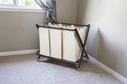 GreenWay Deluxe Steel Triple Laundry Sorter
