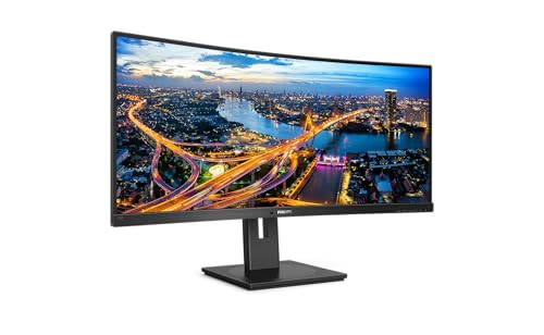 Philips Curved Monitor 346B1C 86 cm (34-inch) (HDMI, DisplayPort, USB-C, USB Hub, 3440 x 1440, 100 Hz, FreeSync, 5ms Response Time) Black