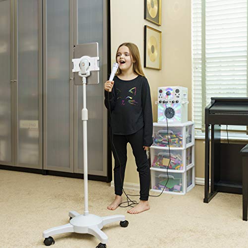 Hello LLamas Tablet Stand Holder with Wheels + Table Top Holder for Ipad- Extra Tall - Heavy Duty Multi Angle Adjustable - for School, Meetings, Education, Web Casts, Video Recordings