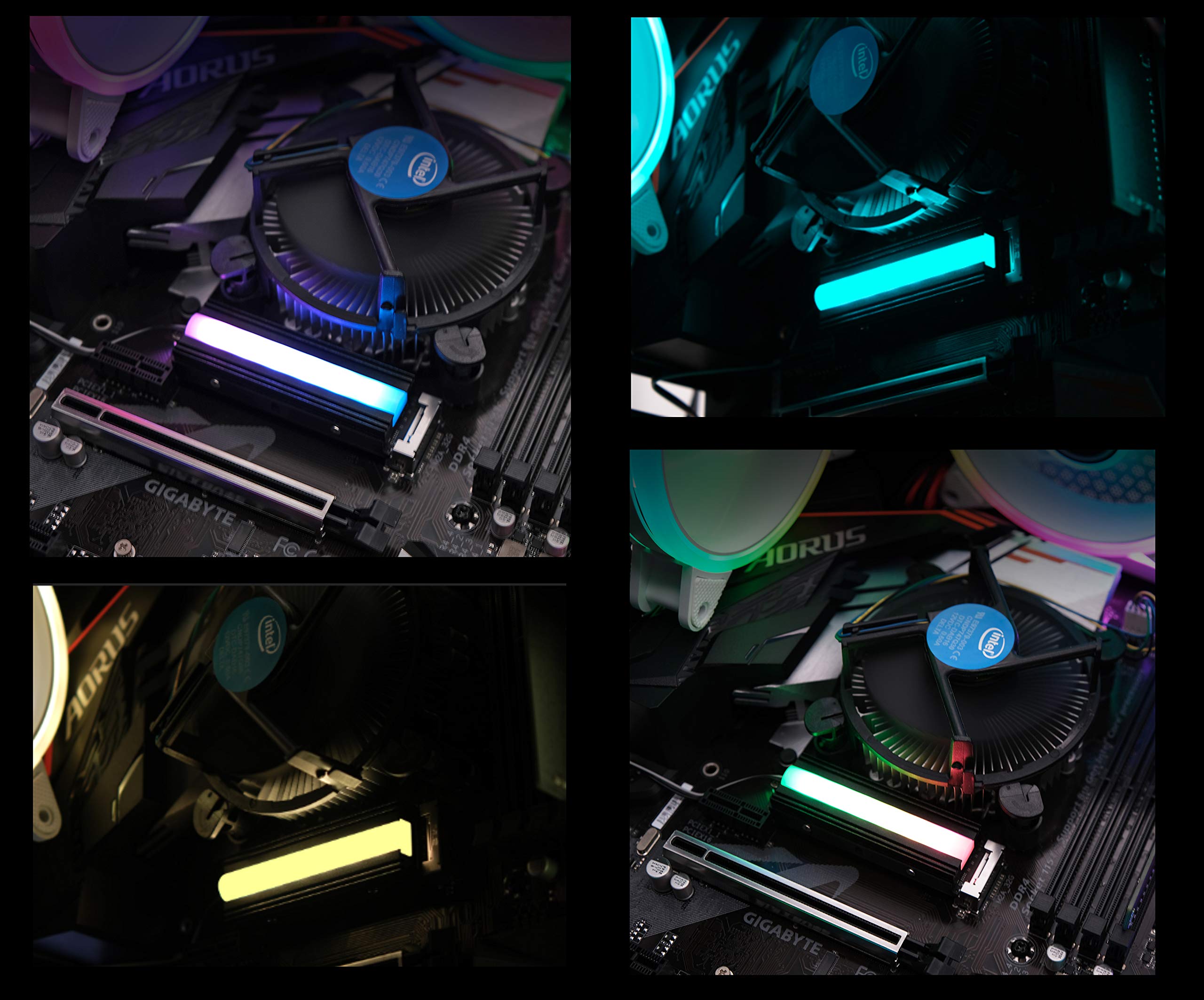 EZDIY-FAB 5V ARGB SATA NVMe NGFF M.2 Heatsink SSD Cooler for 2280 M.2 SSD, with Thermal Pad (SSD not Included)