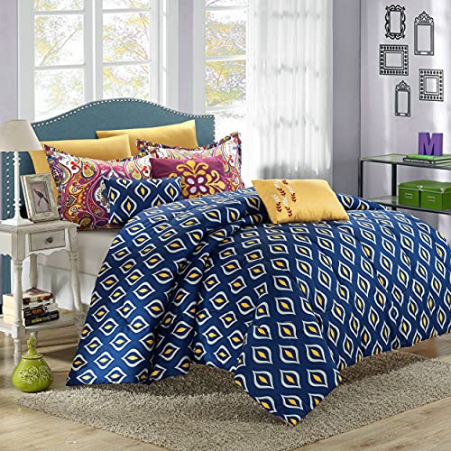 Chic Home Mumbai 8 Piece Reversible Comforter Set/Printed Luxury Bed in a Bag, Queen