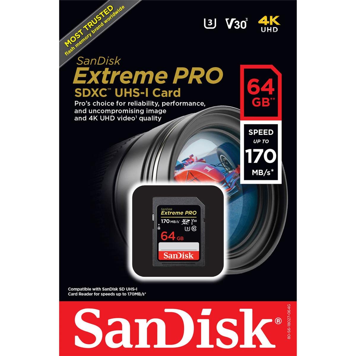 SanDisk 64GB Extreme PRO UHS-I SDXC Memory Card (3216658163)