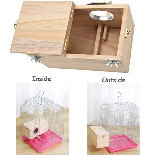 ZYYRT Bird Breeding Box Parakeet Nest Box Budgie Cage Wood House for Parrot, Lovebirds, Parrotlets Mating Box(7.8βx4.8βx4.8β)