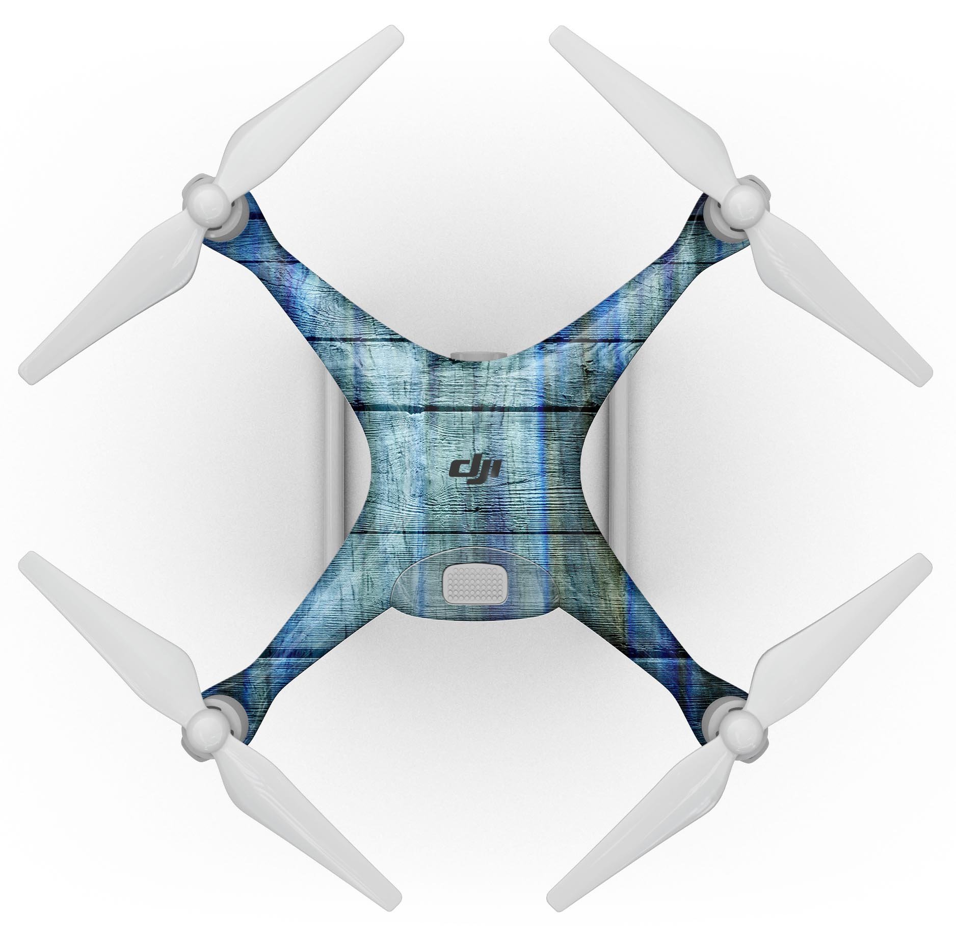 Design Skinz Design Skinz Blue and Green Tye-Dyed Wood Full-Body Wrap Decal Skin-Kit Compatible with The Drone DJI Inspire 1