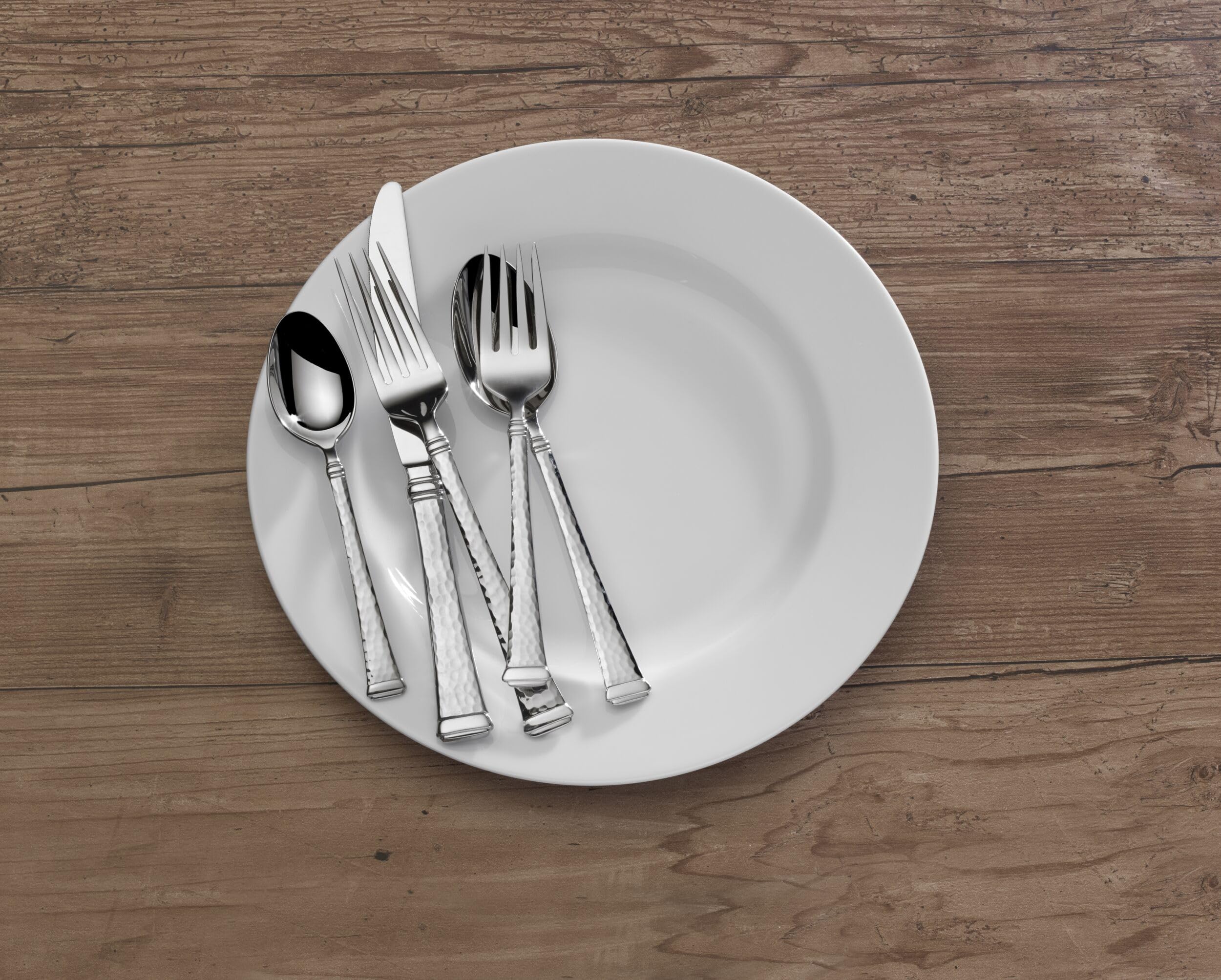 Mikasa Hammered Harmony 18.10 Stainless Steel 65-Piece Cutlery Set, Service For 12