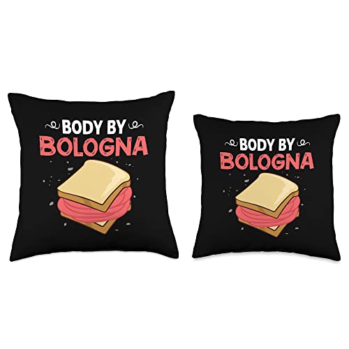 Bologna Meat Italy Sandwich Sausage Baloney Fried Throw Pillow, 16x16, Multicolor