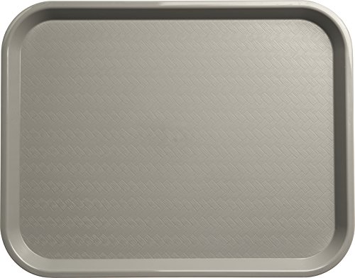 Carlisle FoodService Products Cafe Plastic Fast Food Tray, 14" x 18", Gray, (Pack of 12)