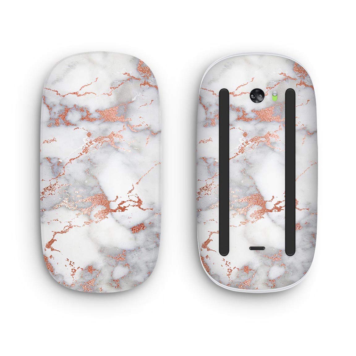 Design Skinz Rose Pink Marble & Digital Gold Frosted Foil V9 Vinyl Decal Compatible with The Apple Magic Mouse 2 (Wireless, Rechargable) with Multi-Touch Surface