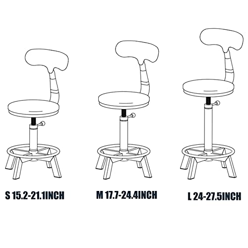 BOKKOLIK Industrial Bar Set Vintage Bar Table(33-39inch) and Set of 2 Rustic Bar Stools with Backrest(24-27inch) for Kitchen Dinning Room Coffee House