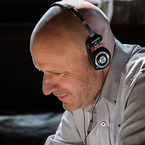 Koss Porta Pro with Microphone and Remote On-Ear Headphones, in-Line Microphone and Touch Remote Control, Collapsible Design, Wired with 3.5mm Plug, Black and Silver