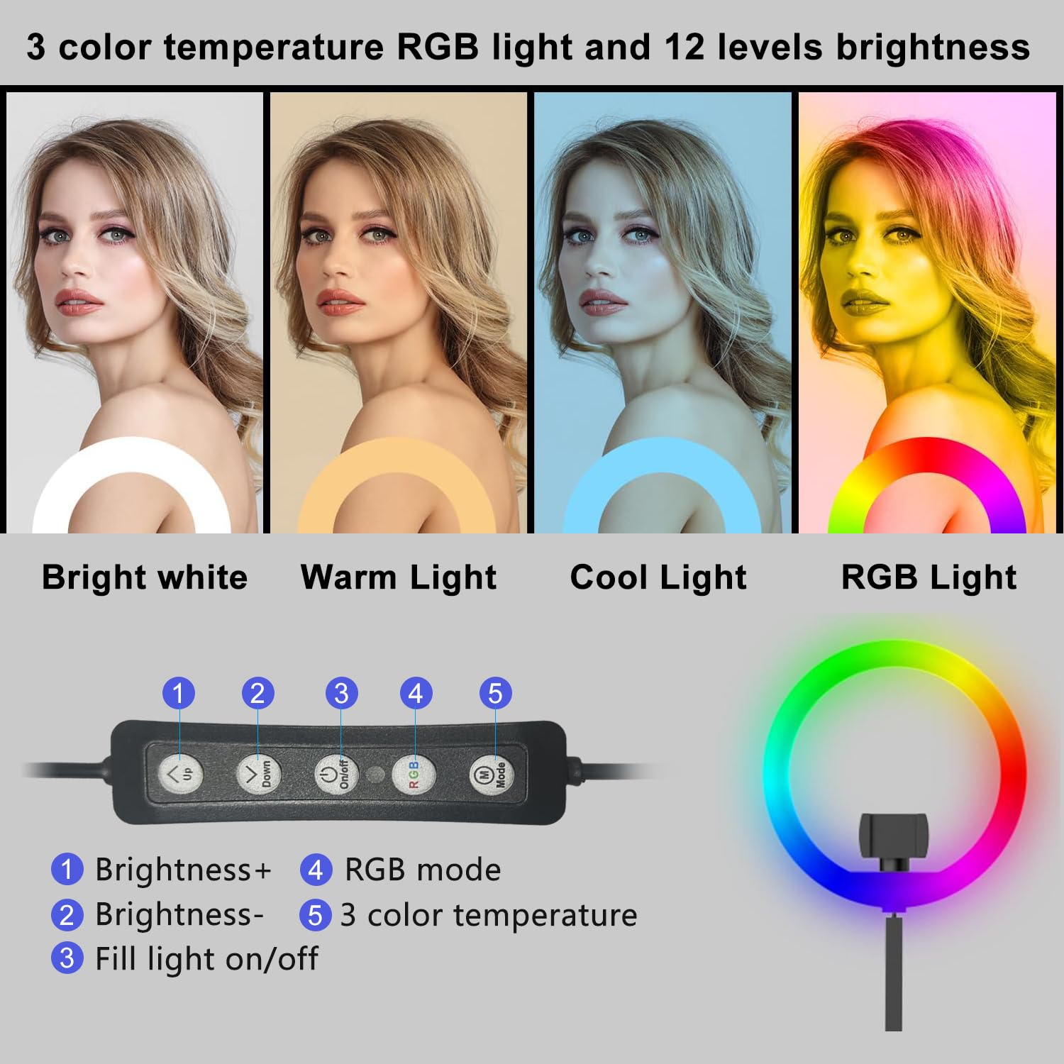 360 Photo Booth Machine with RGB Ring Light, 80cm 31.5 in for 5 People with Flight Case5555