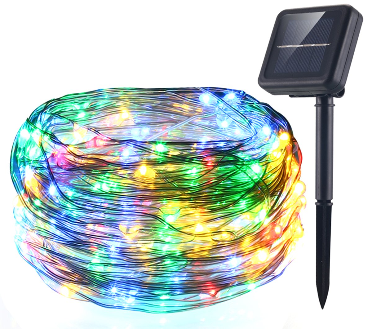 AICase Solar Outdoor String Lights, 72 ft 200 LED String Lights, Christmas Decorative Lights for Garden, Patio, Home, Dancing, Wedding (White)