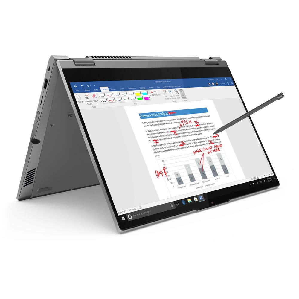 Lenovo ThinkBook 14s Yoga 2-in-1 Laptop with 14.0" FHD IPS Touchscreen, Intel 11th Gen i7-1165G7 Processor, 24GB RAM, 1TB SSD, Fingerprint Reader, Pen, Backlit Keyboard, WiFi 6, and Windows 10 Pro