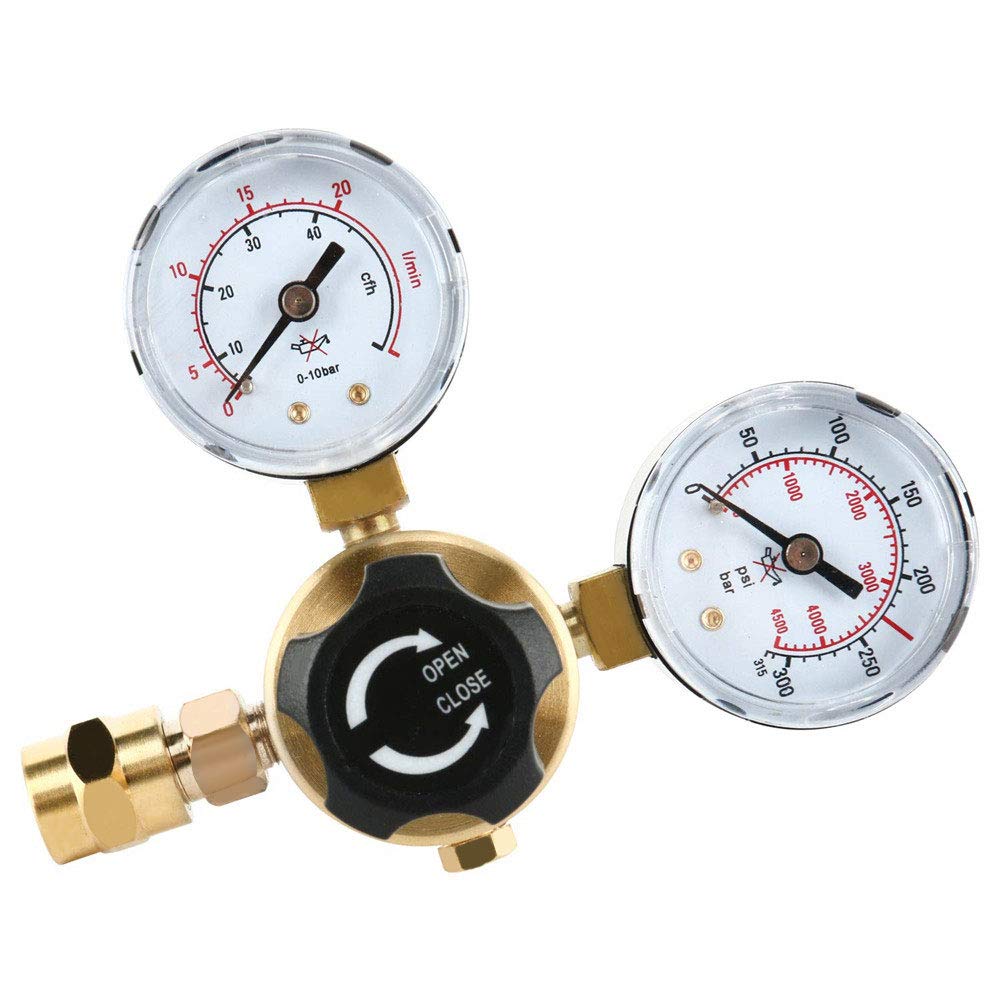4YANG Argon CO2 Regulators Gauges Gas Welding Regulator CGA580 compatible with Miller Lincoln Mig Tig Weld (With Hose)