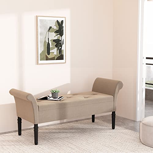 annjoe Storage Ottoman Bench Bedroom Bench Bed Entryway Hallway Chest, Footrest, Padded Seat
