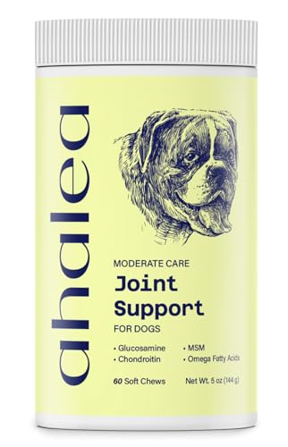 AHALEA Mobility Bites Dog Joint Supplement - Hip and Joint Chews for Dogs - Pet Products with Glucosamine, Chondroitin, & MSM + Vitamins C and E for Dog Joint Relief 60 ct