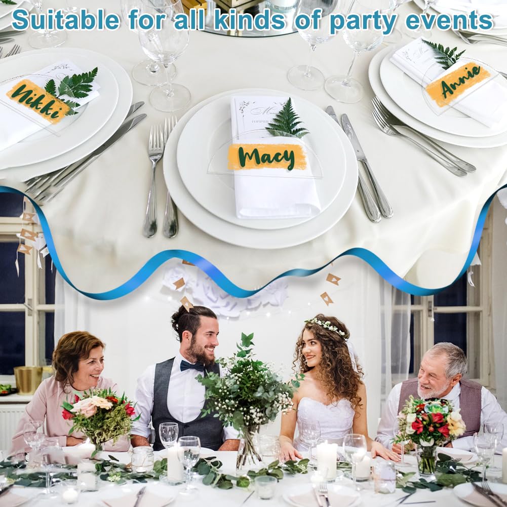 AHANDMAKER 30Pcs Clear Acrylic Place Cards, Hexagon Acrylic Name Card Plate Table Number Card Blank Seating Cards for DIY Guest Name Signs Wedding Table Setting Dinner Party