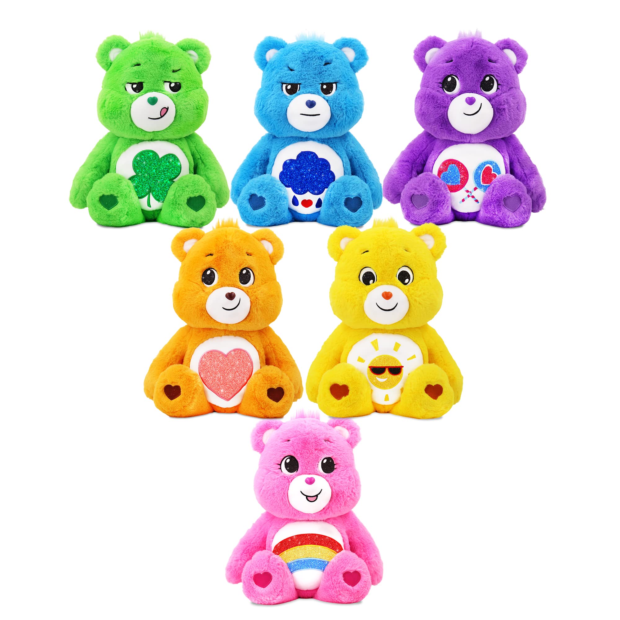 Care Bears 18" Plush - Cheer Bear with Glitter Belly Badge - Soft Huggable Material!, Pink