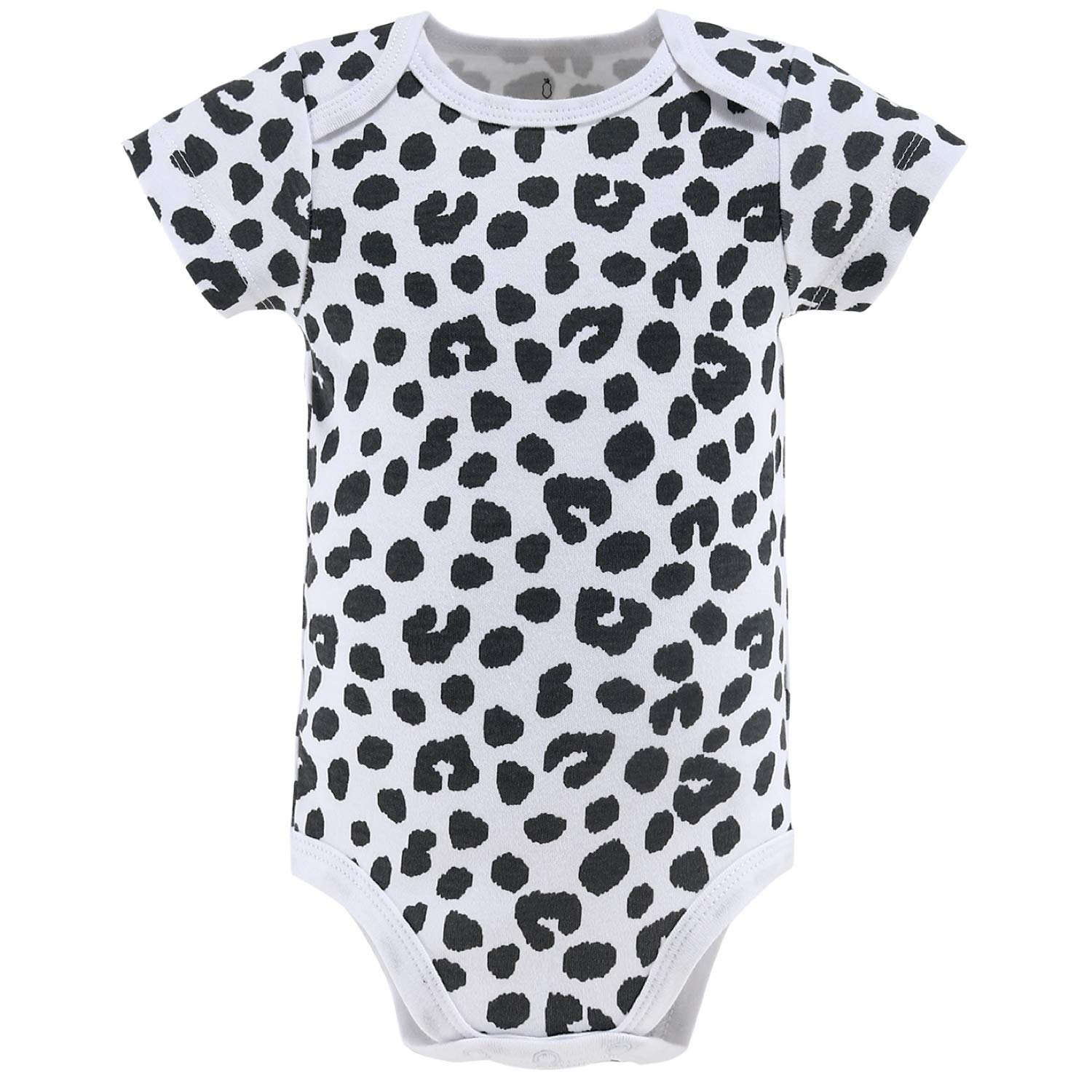 The Peanutshell Short Sleeve Baby Bodysuits Set for Baby Girls - Cheetah, Pink, Floral Maroon - 5 Pack Set… (Newborn)