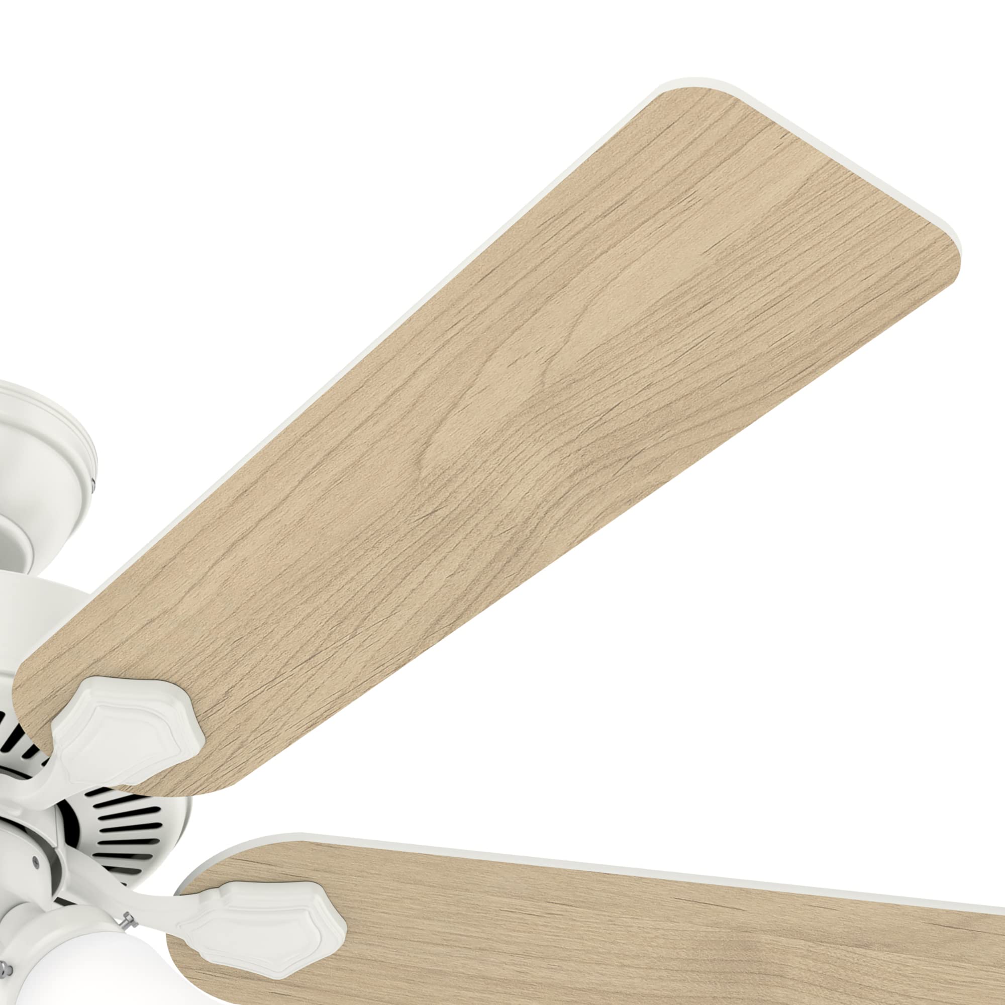 Hunter Fan 52 Inch White Indoor Ceiling Fan with LED Light Kit and Pull Chain for Living Room, Bedroom, Basement, Kitchen, Office (Renewed)