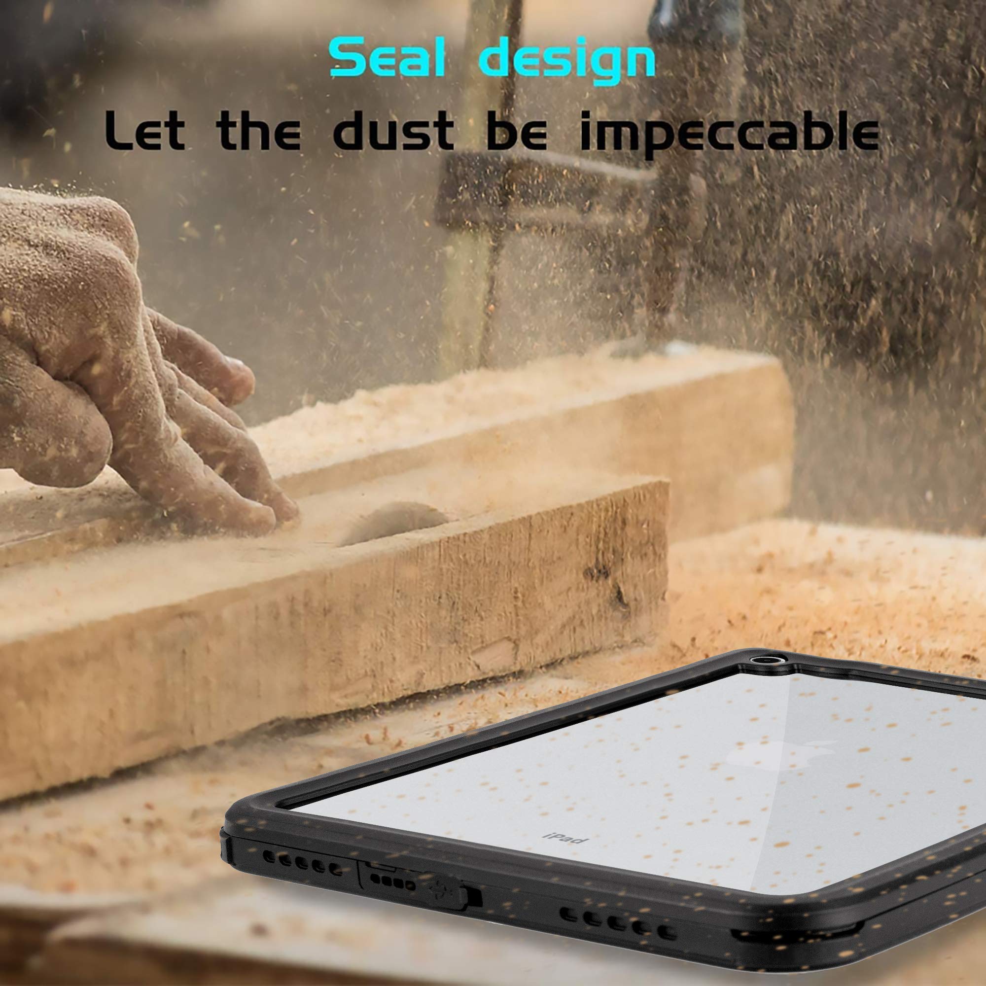 iPad Air 4/5 Waterproof Case 2020/2022, iPad Air 4th Gen/5th Gen 10.9 inch Underwater Protective Dustproof Shockproof Case Cover with 360 Full-Body Protection,with Lanyard and Kickstand