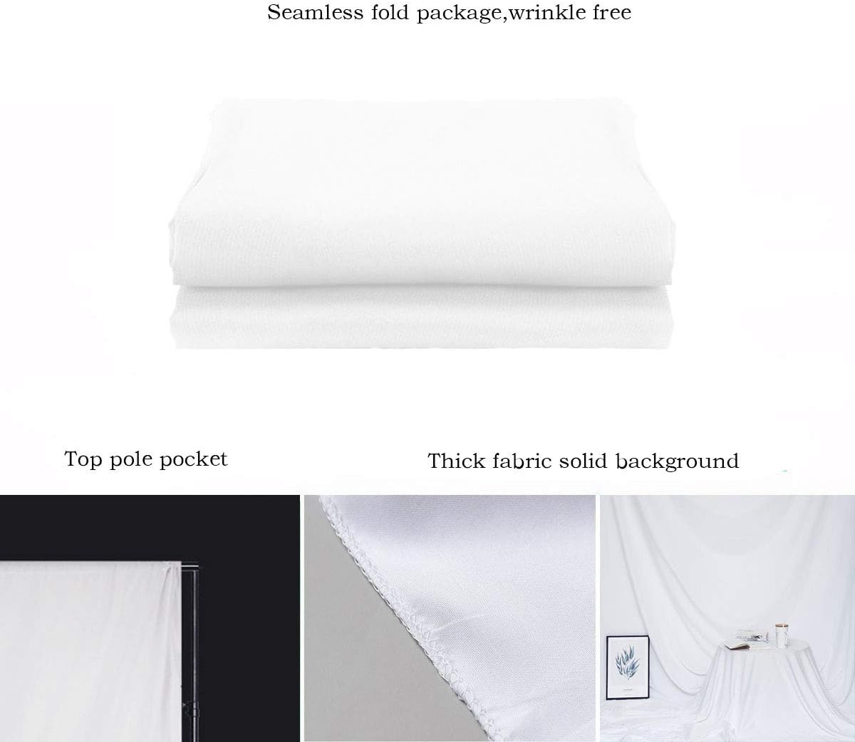 5X7ft Solid White Chromakey Photography Backdrop Video Studio White Portrait Background for Photo Studio Prop