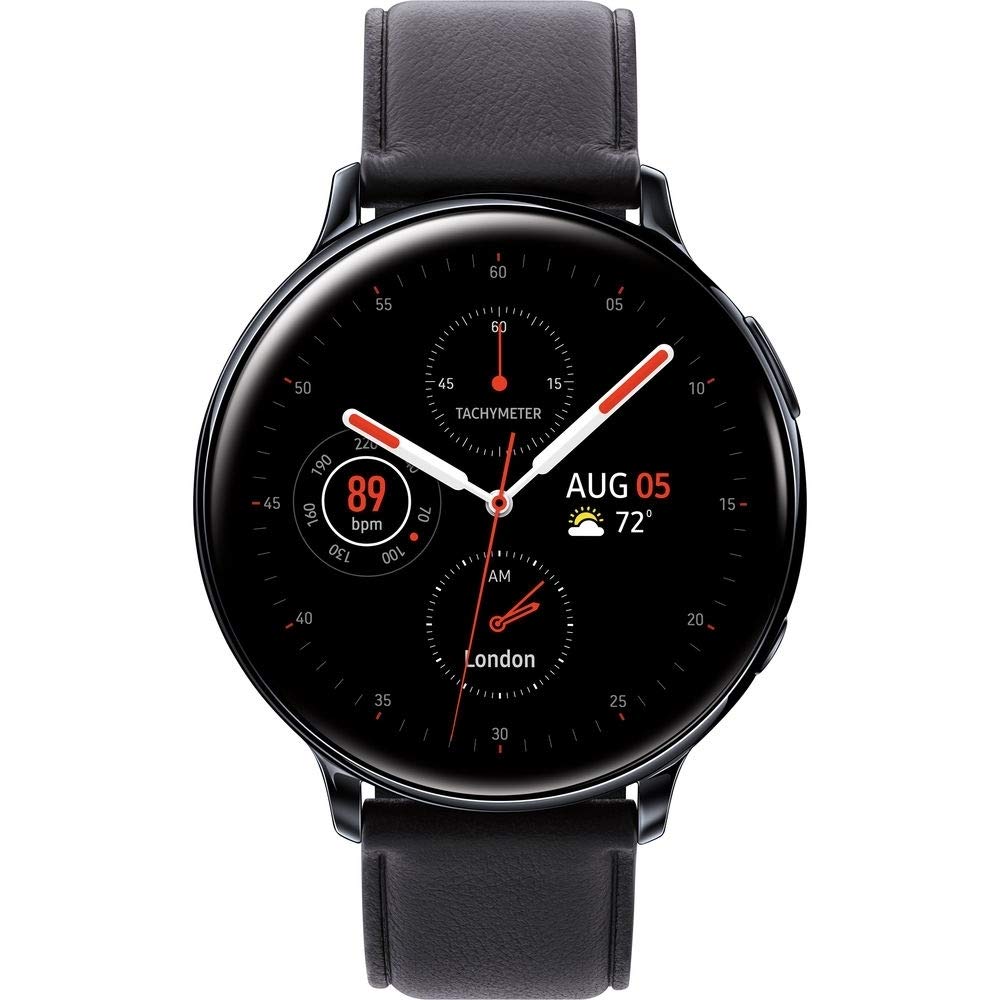 SAMSUNG Galaxy Watch Active2 LTE Smartwatch (Stainless Steel, 44mm, Black) (Renewed)