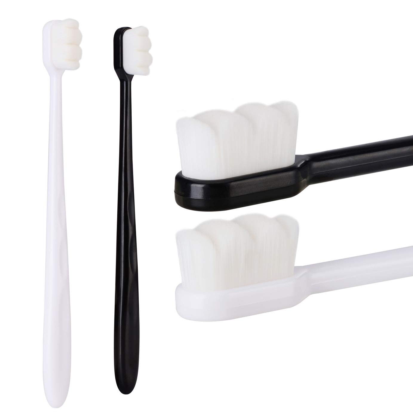 Extra Soft Toothbrush, Ultra Soft-bristled Adult Toothbrush Micro nano 12000 Floss Bristle Good Cleaning Effect for Sensitive Teeth Oral Gum Recession(2 pcs)