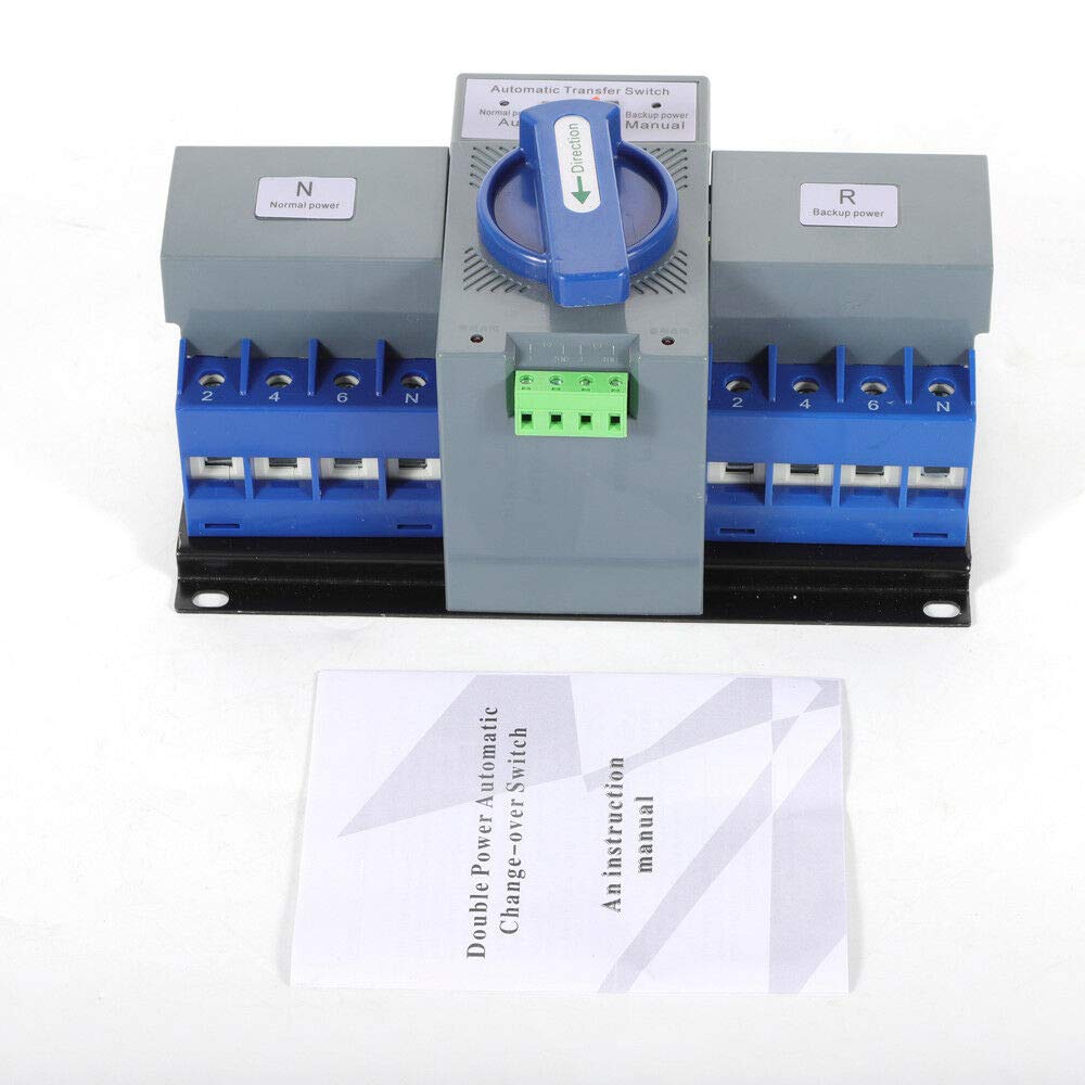AC110V Mini Dual Power Automatic Transfer Generator Changeover Switch Self Cast Conversion 63A ATS M6 (4P/63A)