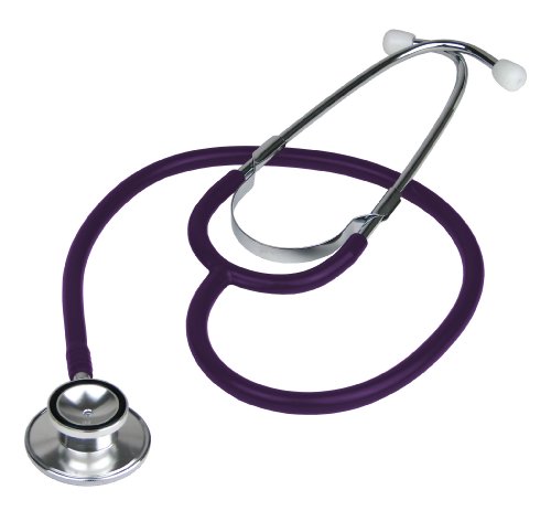 Dixie EMS Aneroid Sphygmomanometer and Dual Head Stethoscope Set with Adult Size Blood Pressure Cuff, Calibration Key and Carrying Case – Purple