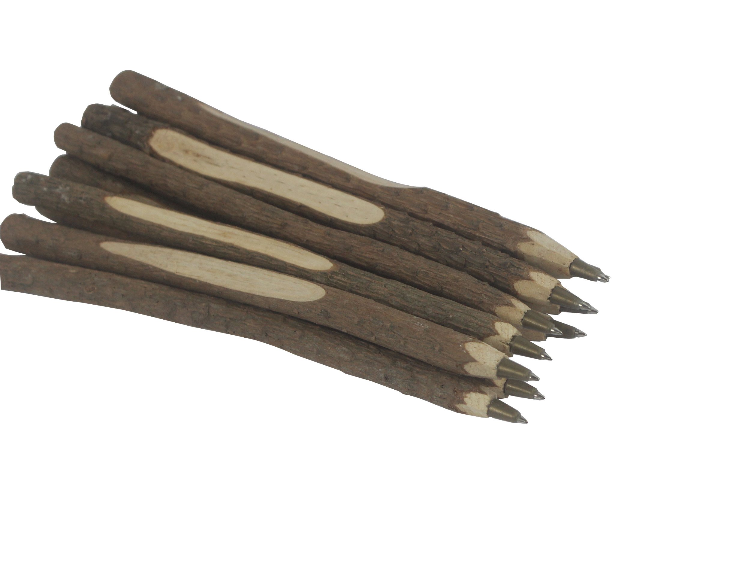 Gullor 10PCS Personalized Ballpoint Pen Real Wooden Pen, Tree Branch Pen, Twig Pen, Wedding Guest Book
