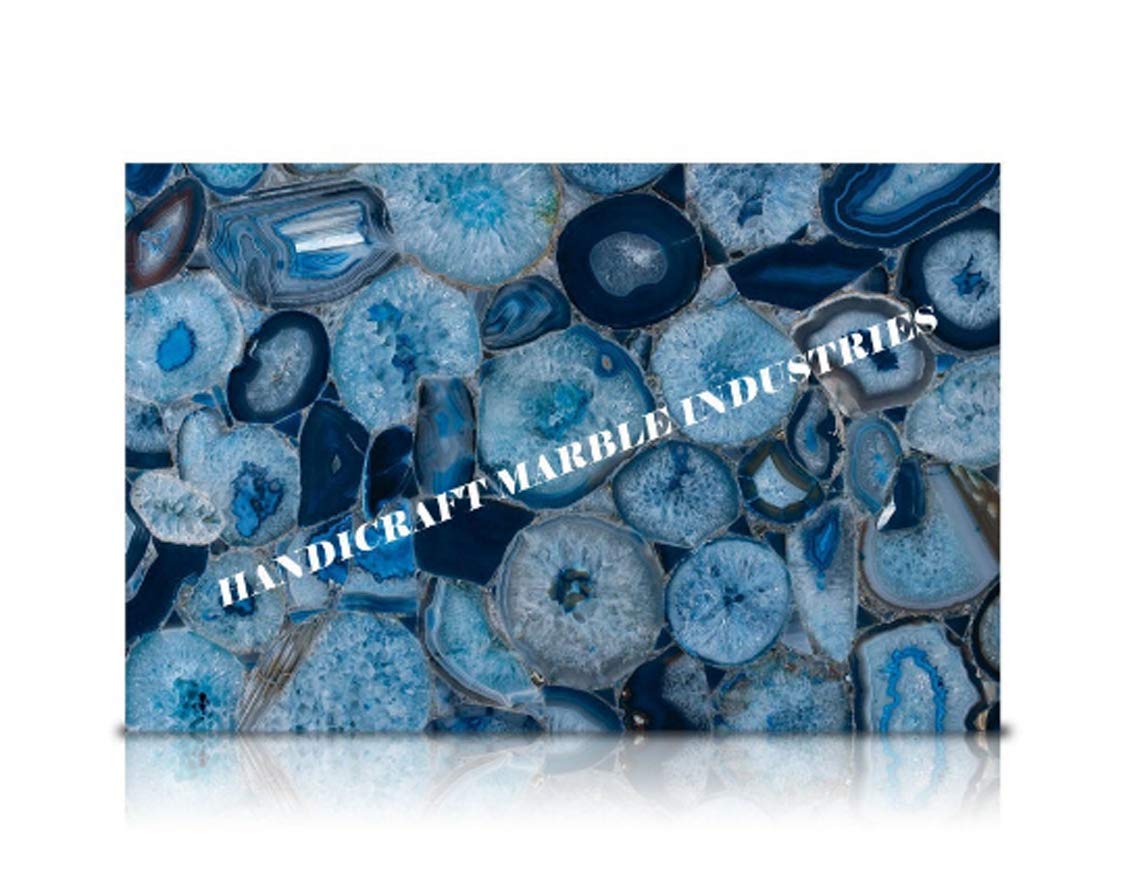 36" x 12" Inch Blue Agate Centre Table Top, Counter Top Blue Agate Stone, Eating Table, Stone Table Top, Piece Of Conversation, Family Heir Loom