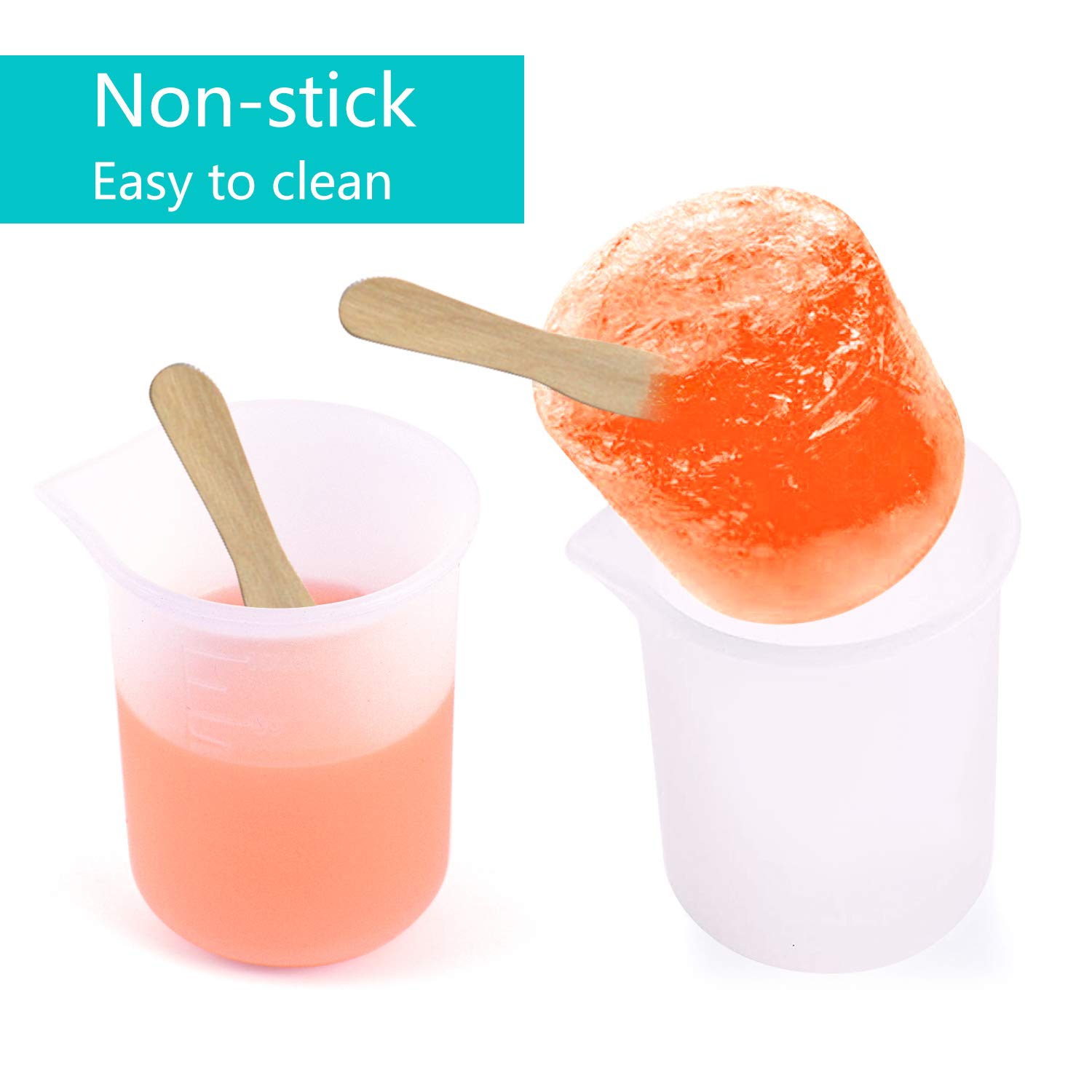 36 Pieces Silicone Resin Mixing Cups Kit- 100ml Silicone Measuring Cups, Silicone Mixing Cups, Transfer Pipettes, Finger Cots, Silicone Stir Stick and Silicone Mat for Art Making Handmade Craft