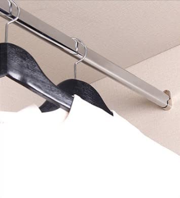Mcredy 2 Pair Zinc Alloy Oval Hanging Rail Rod Holder End Bracket Support for Wardrobe Closet Silver 0.63" Inner Size