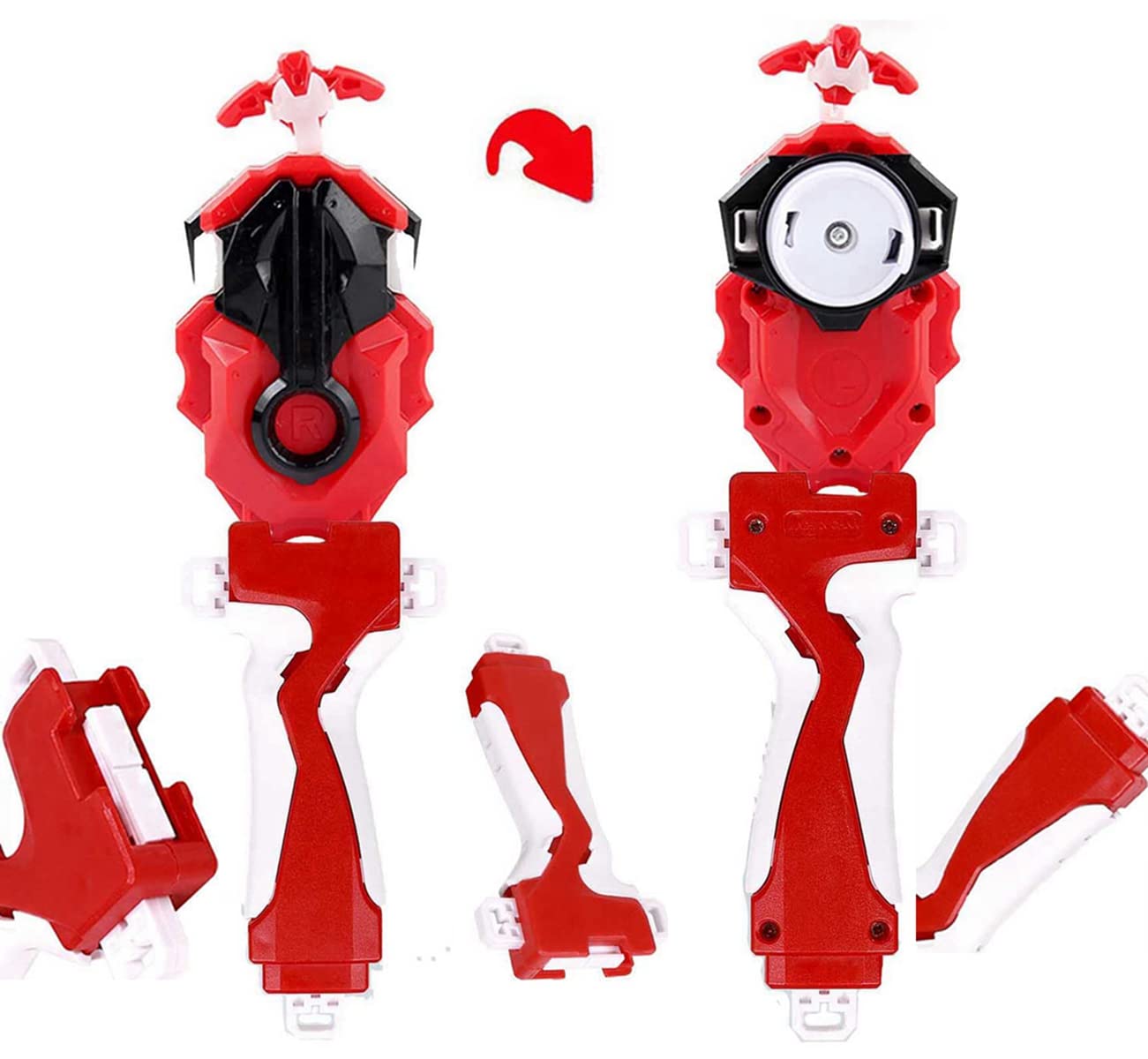 CombatGyro Bay Blades Toy Evolution Super King Booster B-174 Hyperion Burn Starter Set B-184 LR Launcher Grip Metal Fusion God Bey Battling Tops Burst Gaming Toy Gift for Boys Age 4-7 8-12+