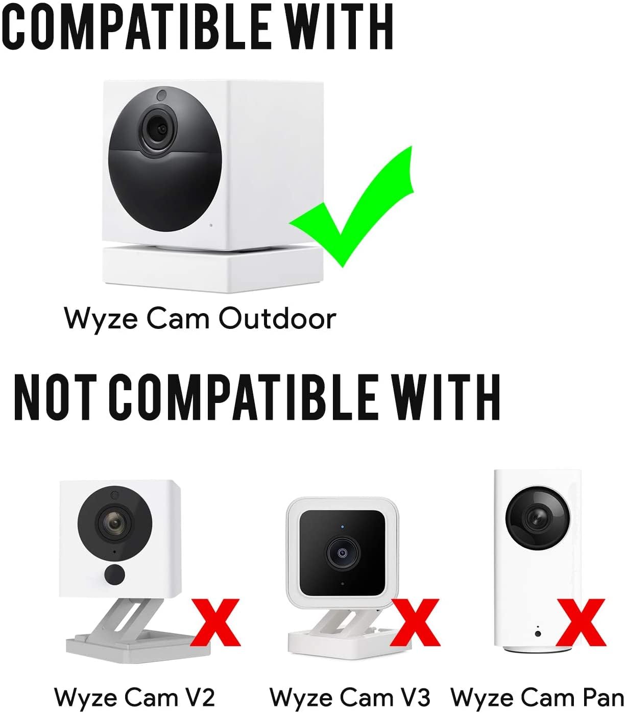 Wasserstein Solar Panel Compatible with Wyze Cam Outdoor - Power Your Surveillance Camera continuously with 2W 5V Charging (3-Pack, White) (Wyze Cam Outdoor NOT Included)