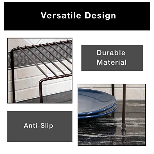 Smart Design Classic Storage Shelf – Set of 6, Large (8.5 x 16 in.), Bronze – Sturdy Steel Pantry Organizer with Rust-Resistant Finish and Non-Slip Feet for Easy Home Organization and Storage