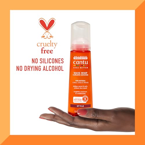 Cantu Wave Whip Curling Mousse with Shea Butter for Natural Hair, 8.4 oz (Packaging May Vary)