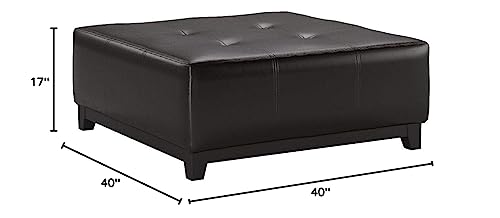 Christopher Knight Home Darlington Bonded Leather Ottoman, Espresso Brown