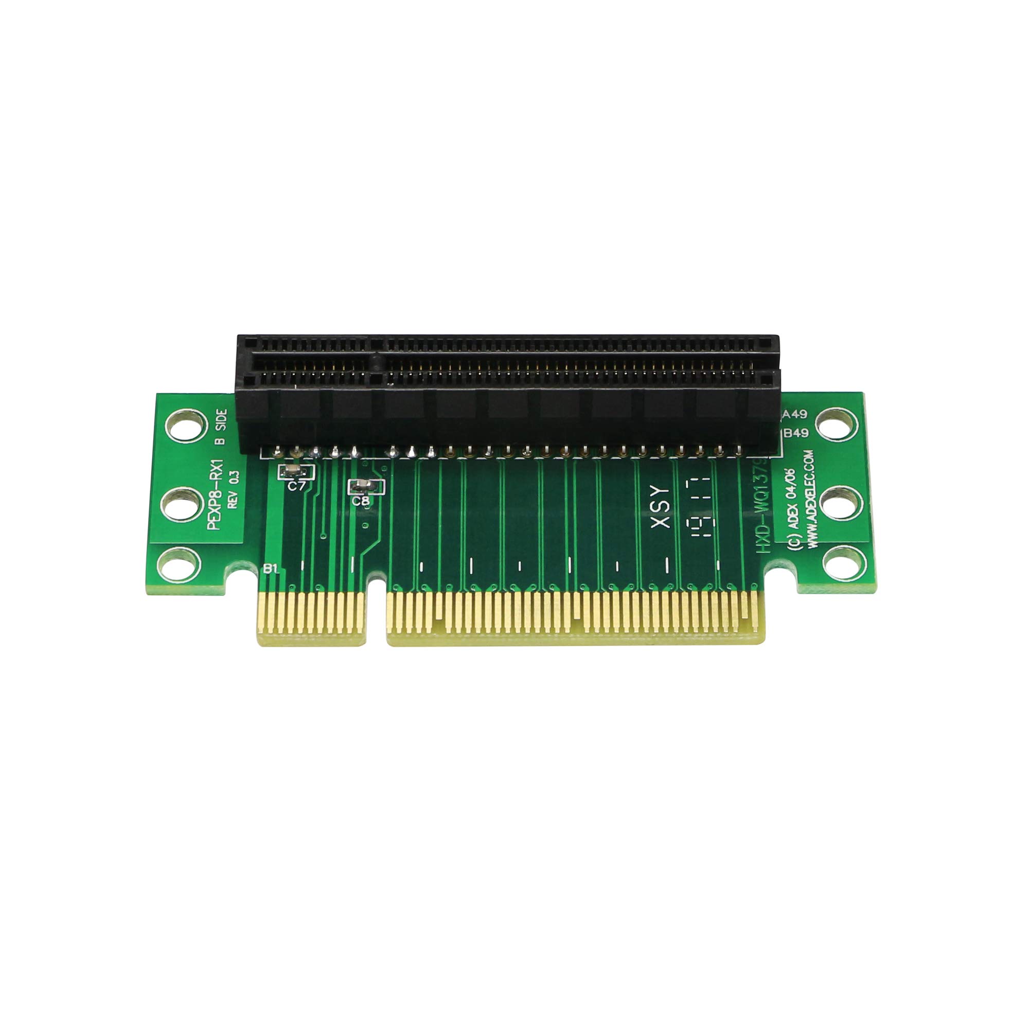 SinLoon PCI- Express 8X Riser Card 90-Degree Adapter Card PCI-E 8X Extender Extension Card for 1U, Small Computer and Server Case(PCIE 8X)